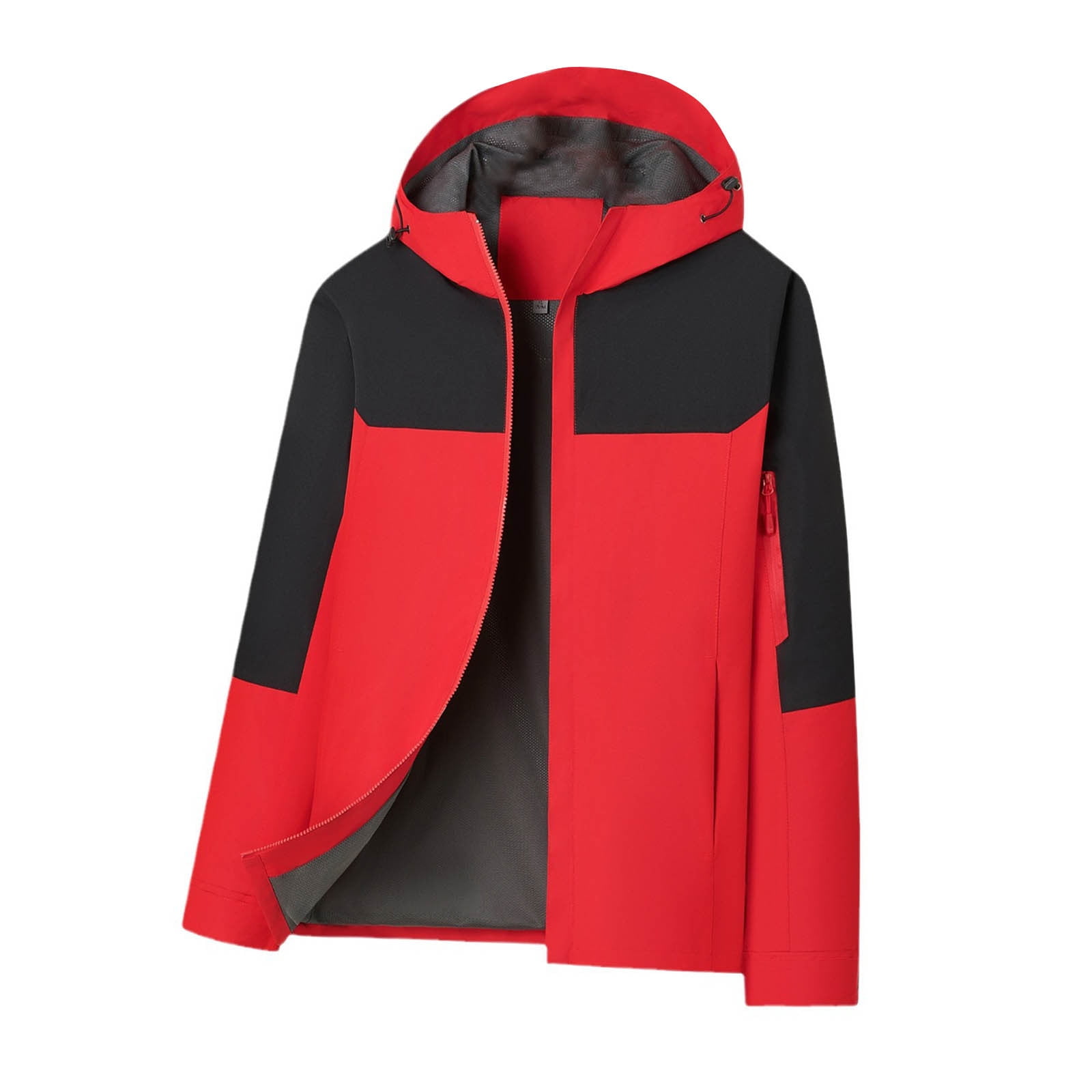 RYDCOT Mens Color Blocked Jacket Zip Hooded Windbreaker Coat Outdoor ...