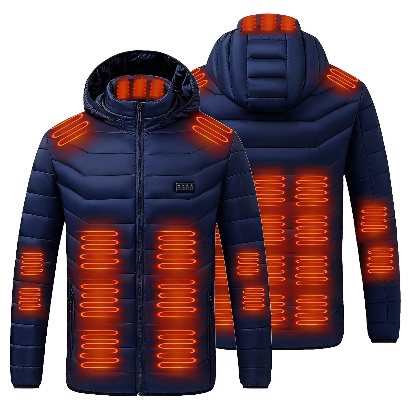 RYDCOT Mens Heated Jackets Detachable Hood, Washable Lightweight Zip ...