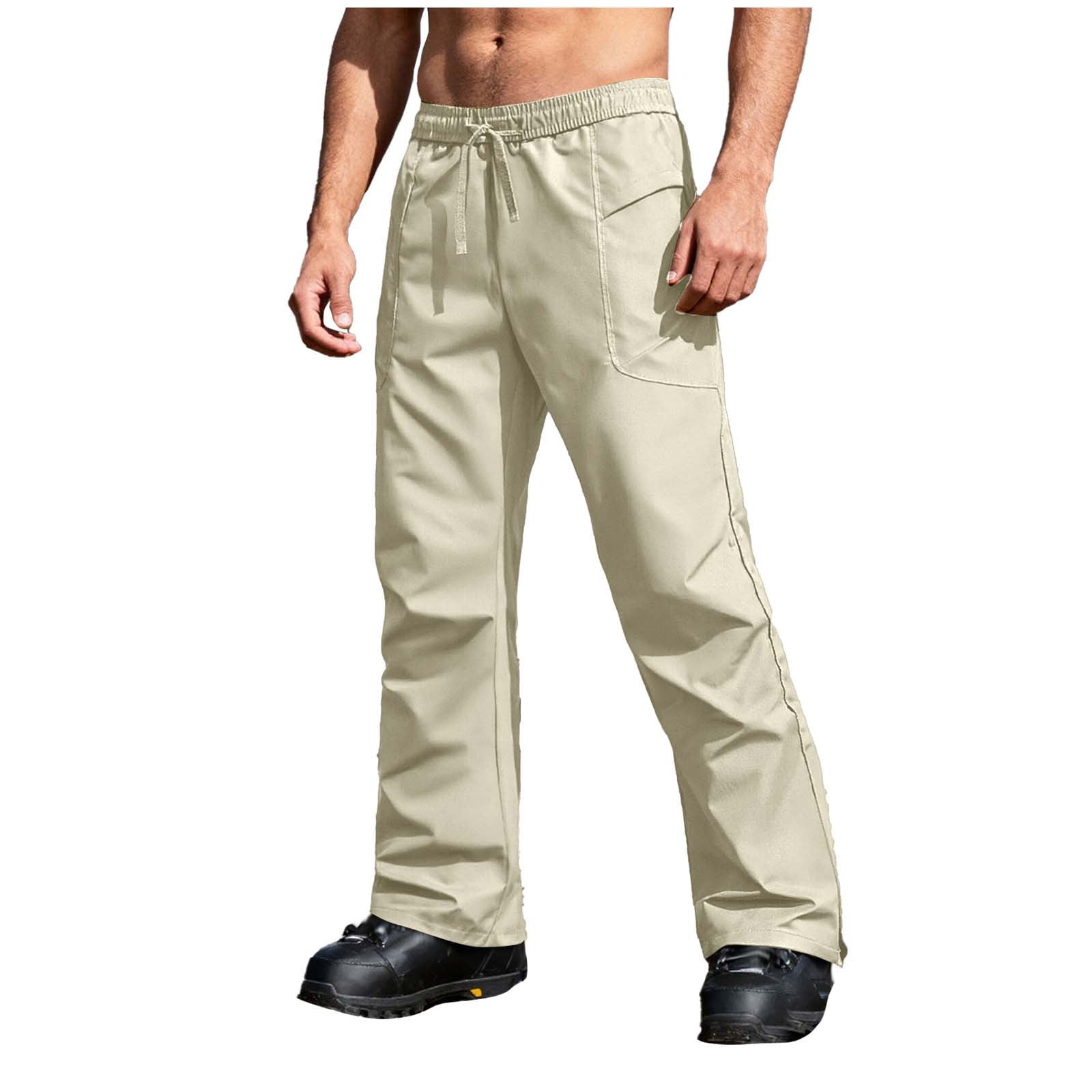 RYDCOT Mens Waterproof Snow Ski Pants, Outdoor Fishing Fleece Lined ...