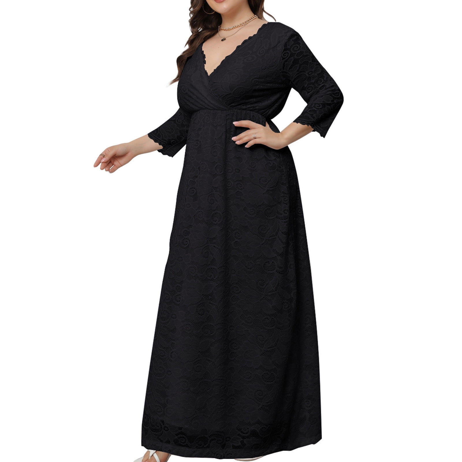 Rydcot Plus Size Formal Dresses For Women Evening Party Lace Long Maxi