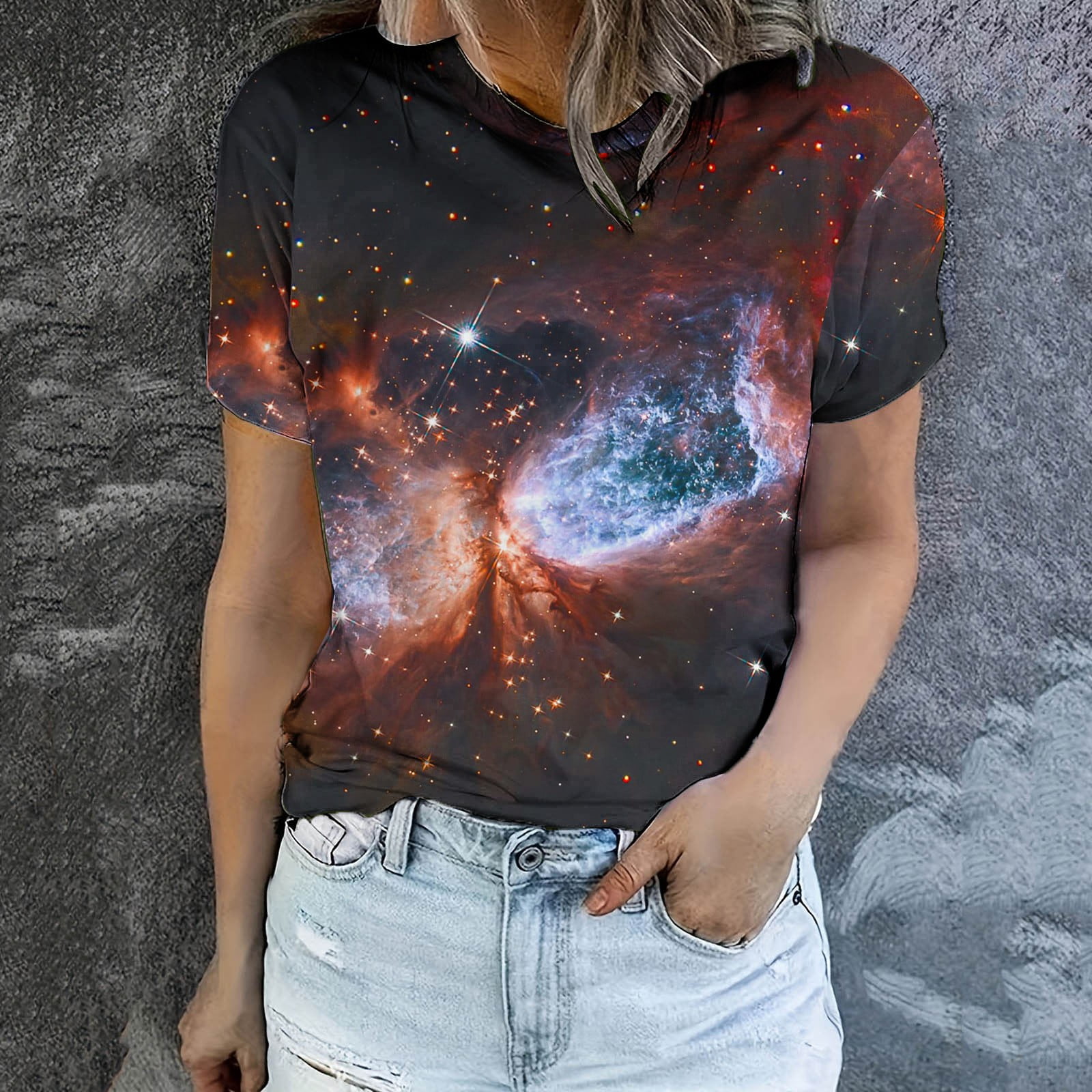 RYDCOT Short Sleeve Shirts for Women Graphic Tees Summer Tops for Women ...