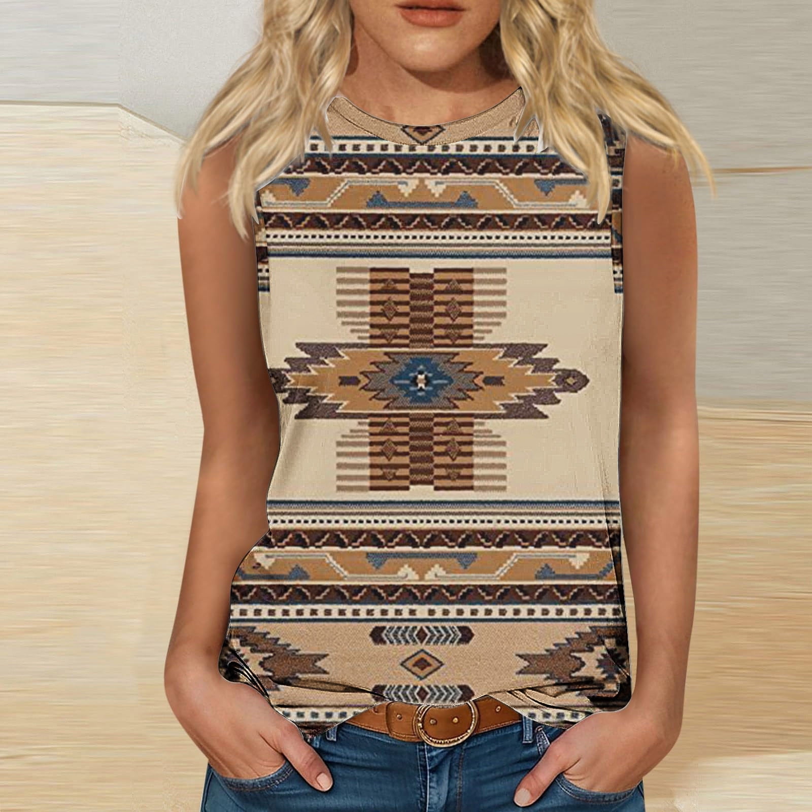 RYDCOT Sleeveless Tops for Women Casual Summer 2024 Floral Paisley Tank ...