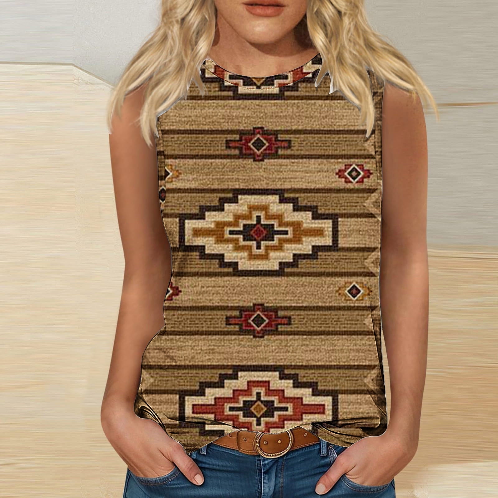 RYDCOT Sleeveless Tops for Women Casual Summer 2024 Floral Paisley Tank ...