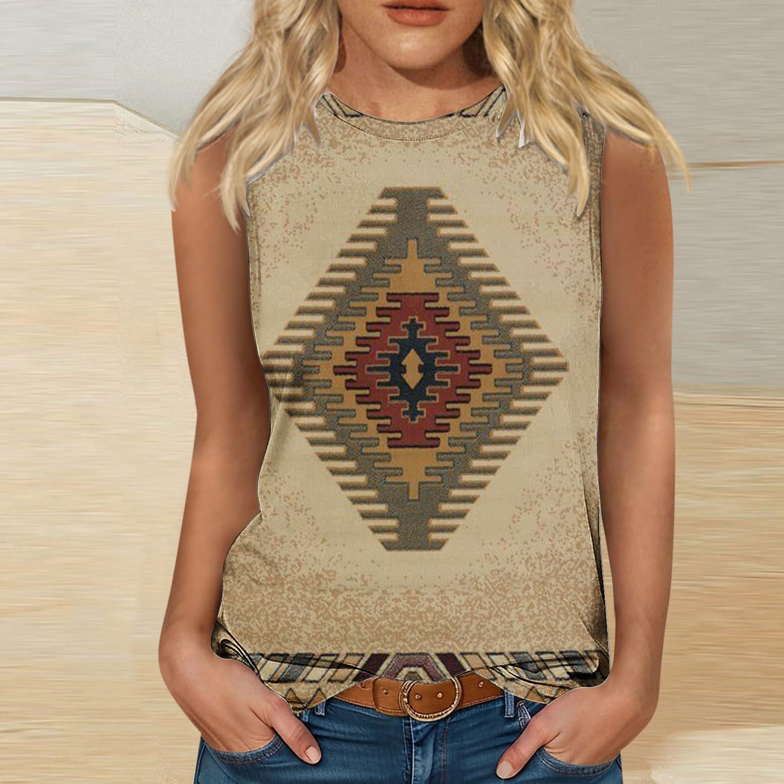 RYDCOT Sleeveless Tops for Women Casual Summer 2024 Floral Paisley Tank ...