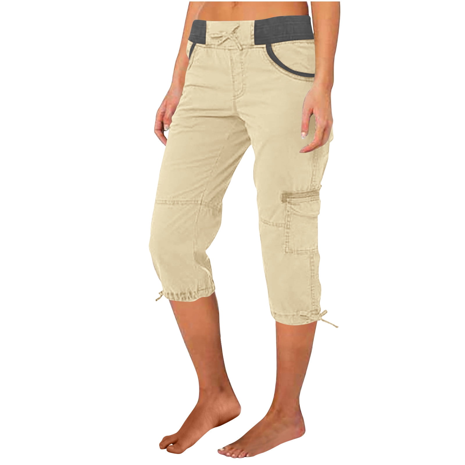 RYDCOT Summer 2024 Cargo Cropped Pants for Women Cargo Capris Hiking Pants Outdoor Trip Capris ...