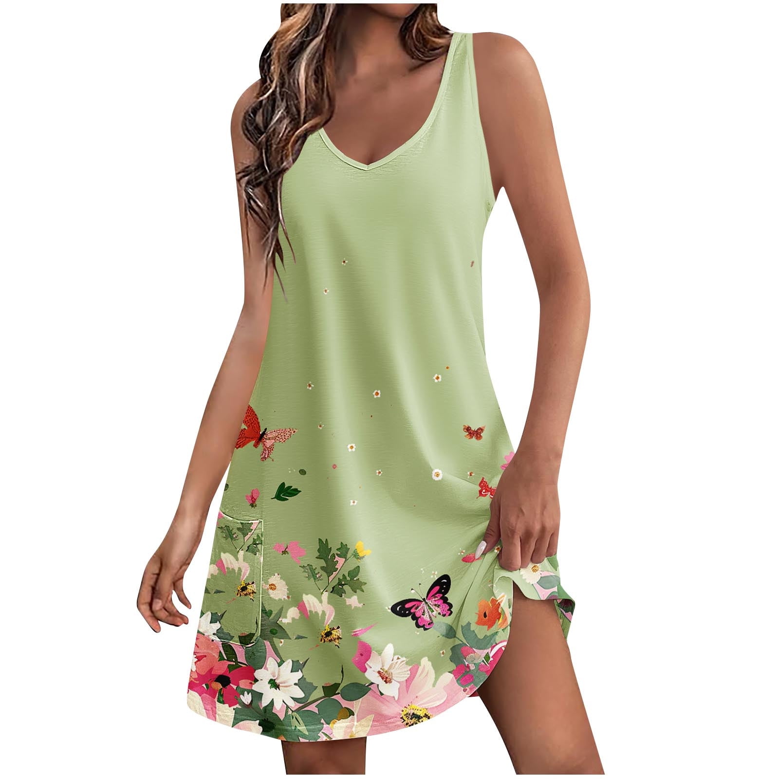 RYDCOT Summer Sundresses for Women 2024 Casual Beach Boho Sleeveless ...