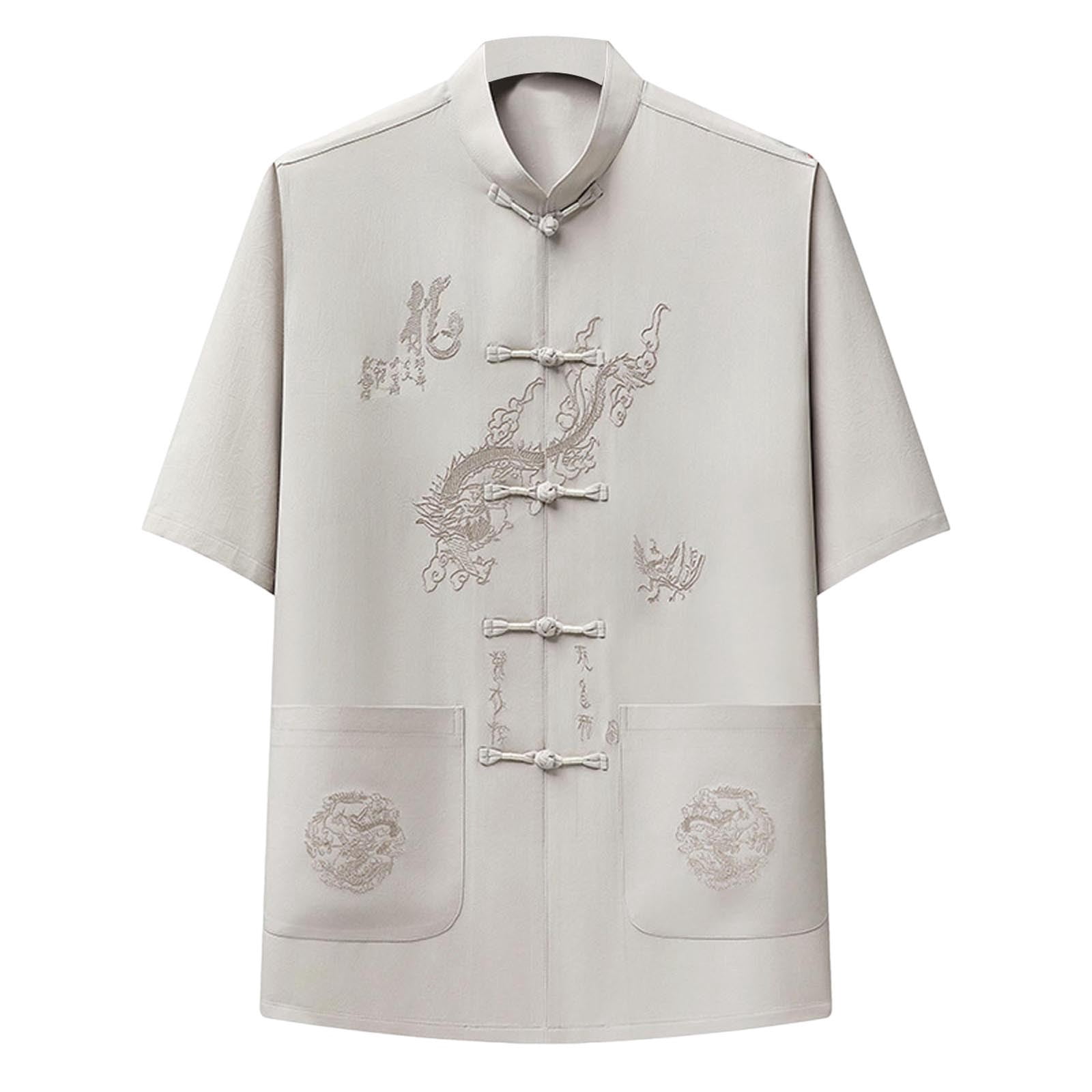 RYDCOT Tang Suit Men Hanfu Chinese Traditional Clothes Kung Fu Shirt ...