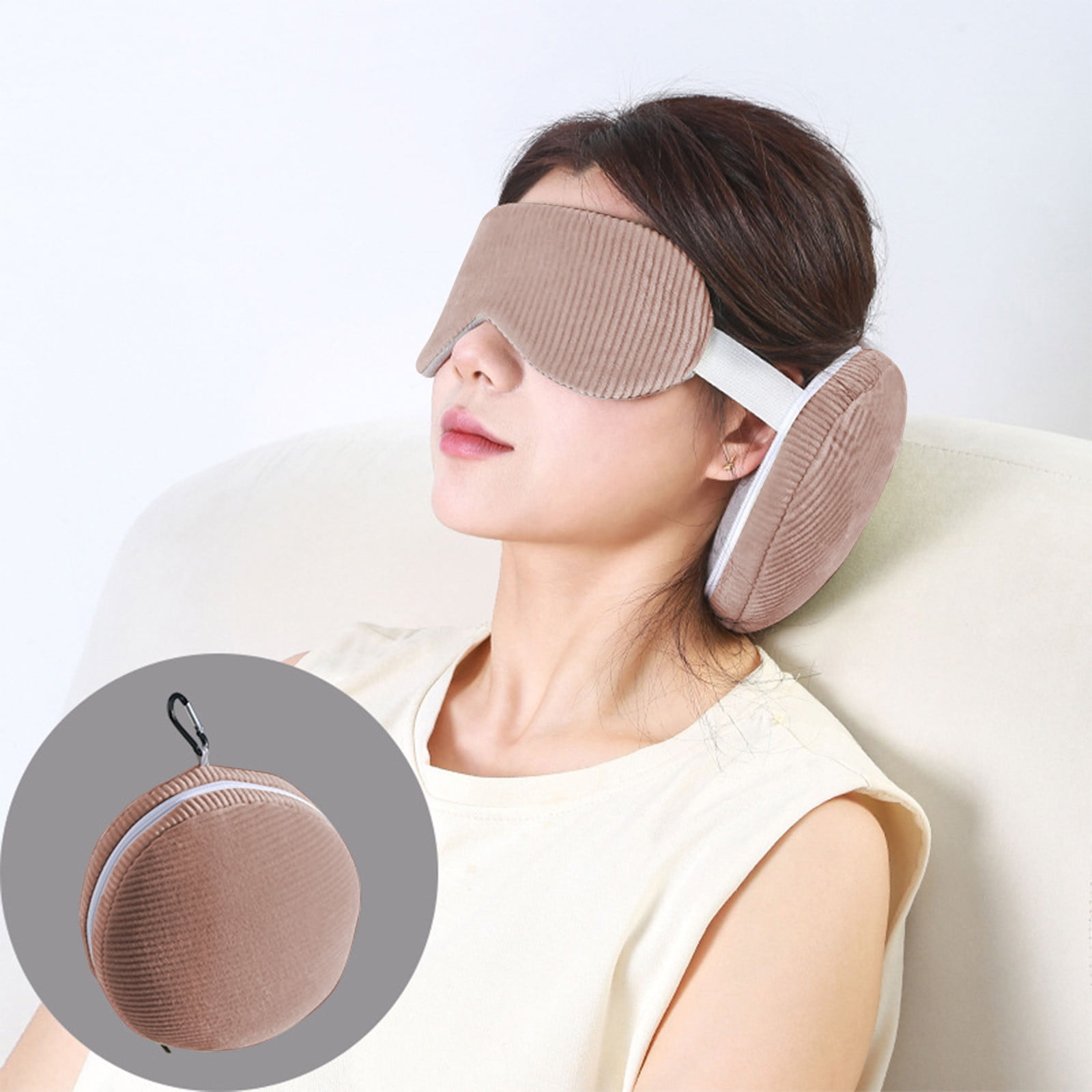 RYDCOT Travel Neck Pillow Memory Foam Airplane Pillow, Eye Mask and ...
