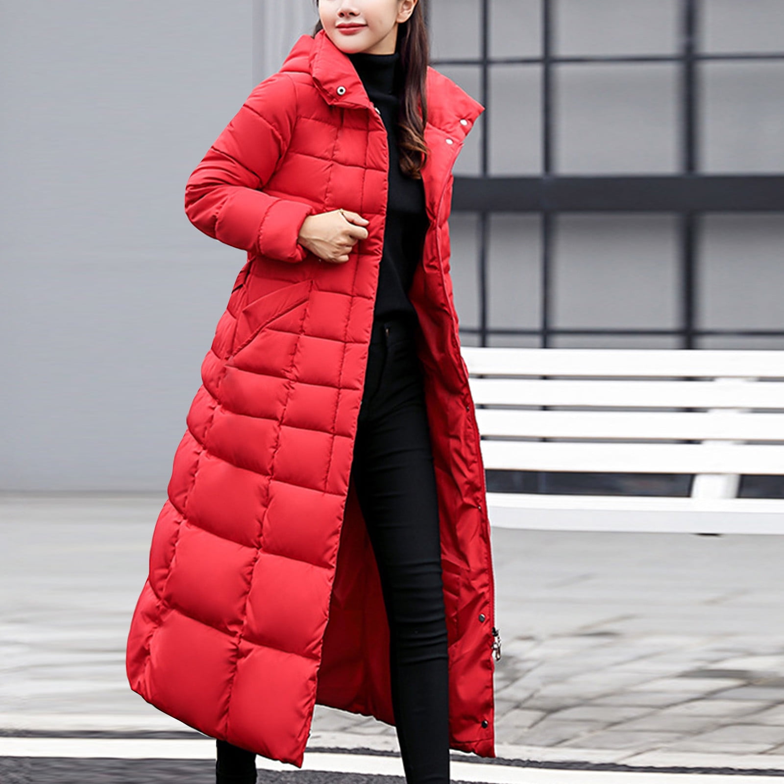 RYDCOT Winter Coats for Women Long Length Cotton Coat Winter Jackets ...