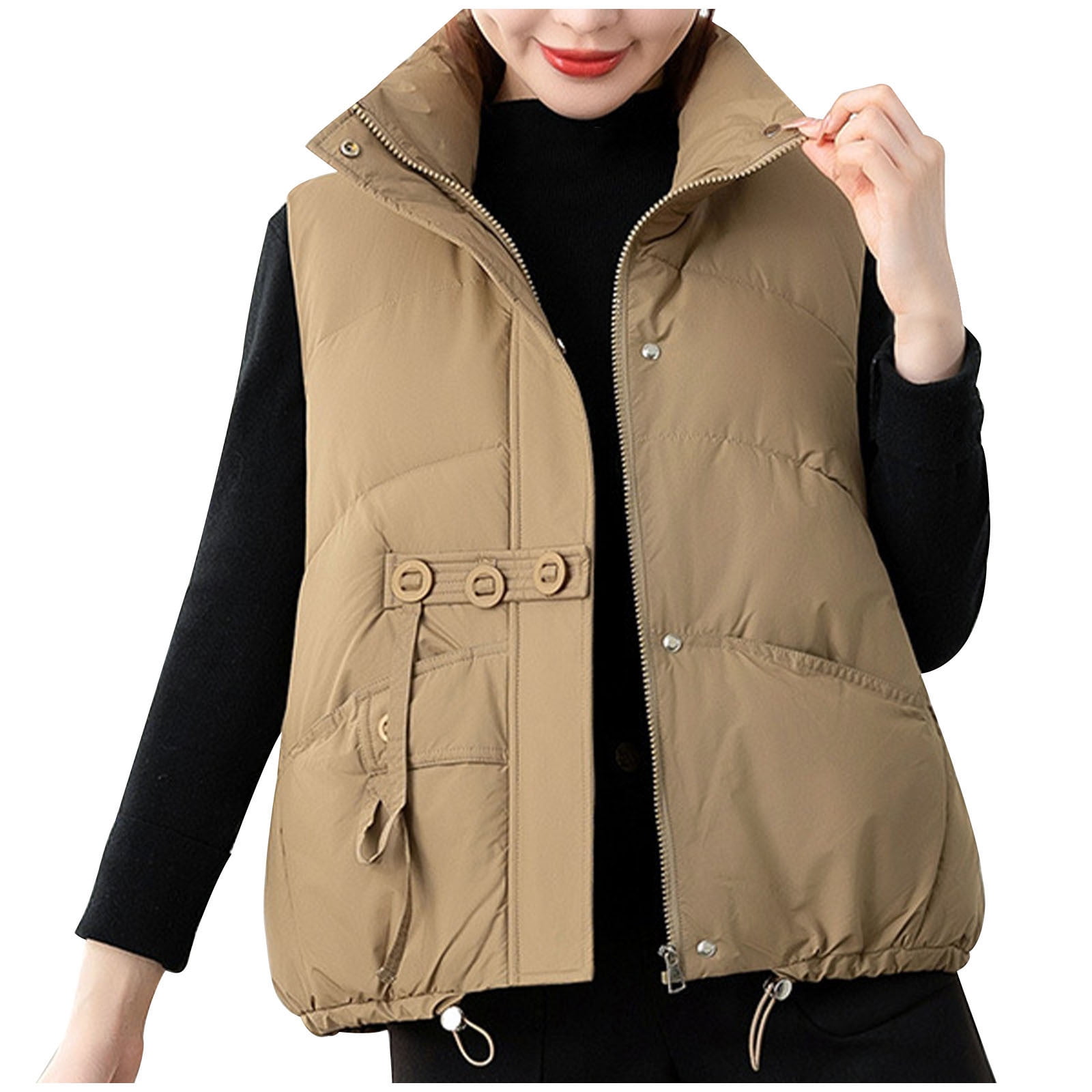 RYDCOT Women Puffer Vest Warm Zip Up Sleeveless Winter Vests Outerwear ...