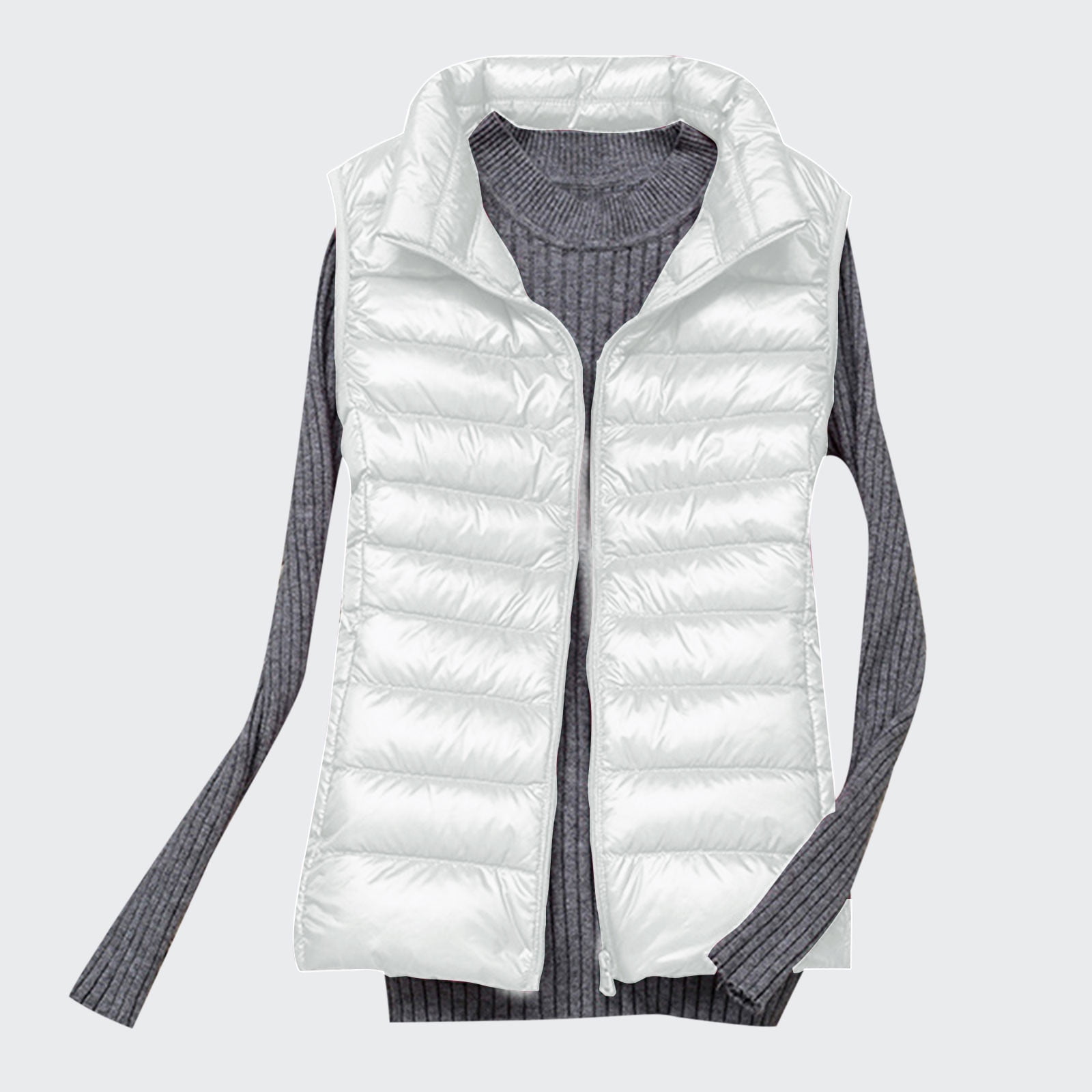 RYDCOT Women Warm Puffer Vest Coats Sleeveless Hooded Casual Zip Up ...