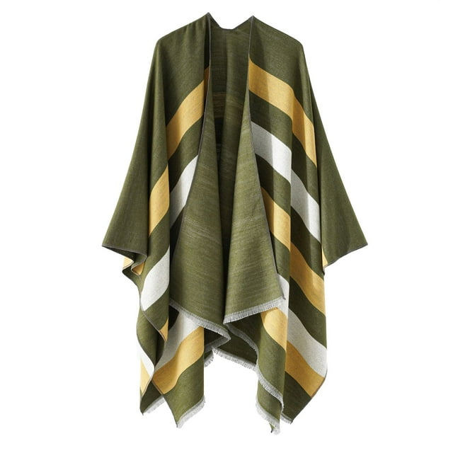 RYDCOT Women's Color Block Shawl Wrap Open Front Poncho Cape for Fall ...