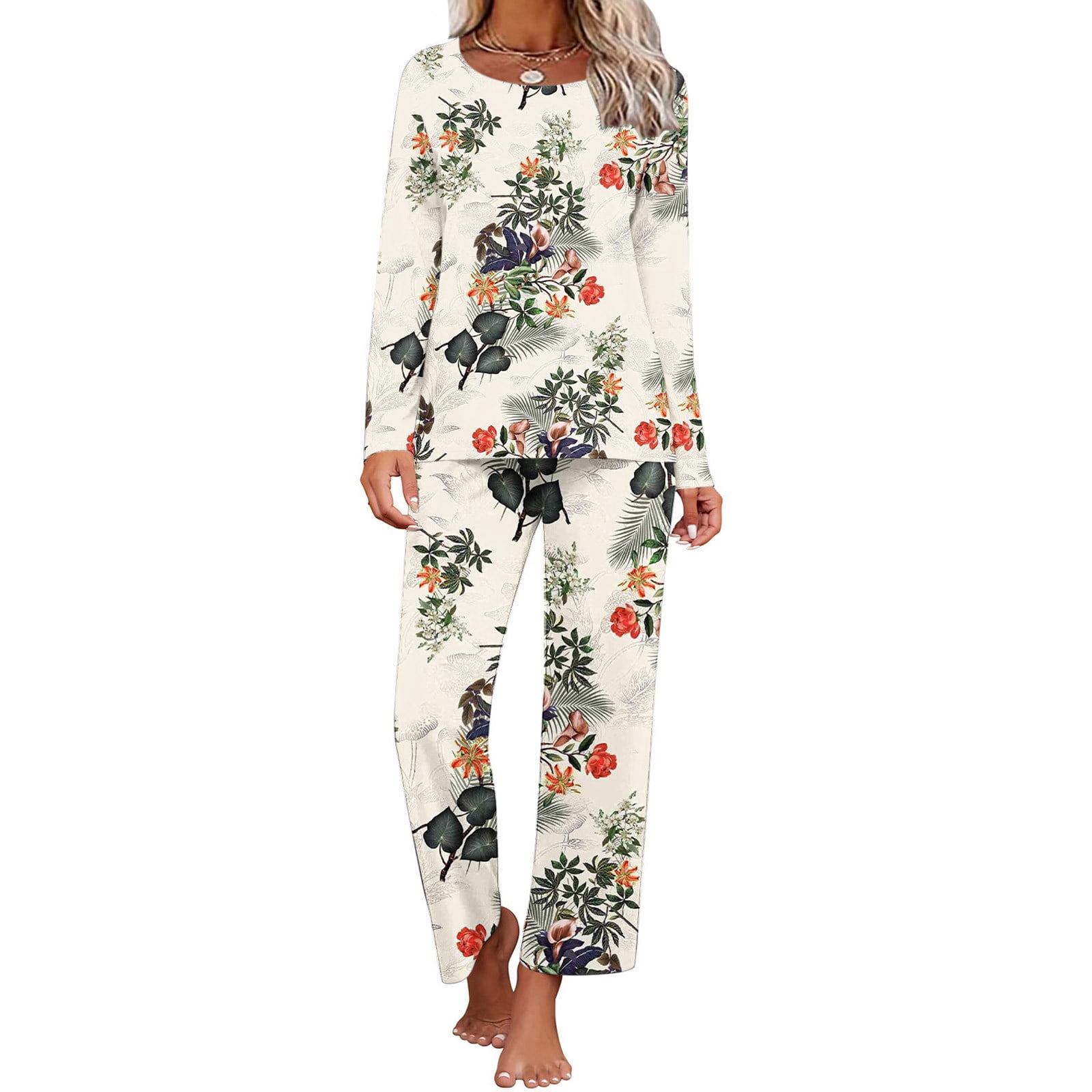 RYDCOT Women's Fall Winter Pajama Sets Loungewear Sets for Women 2 ...