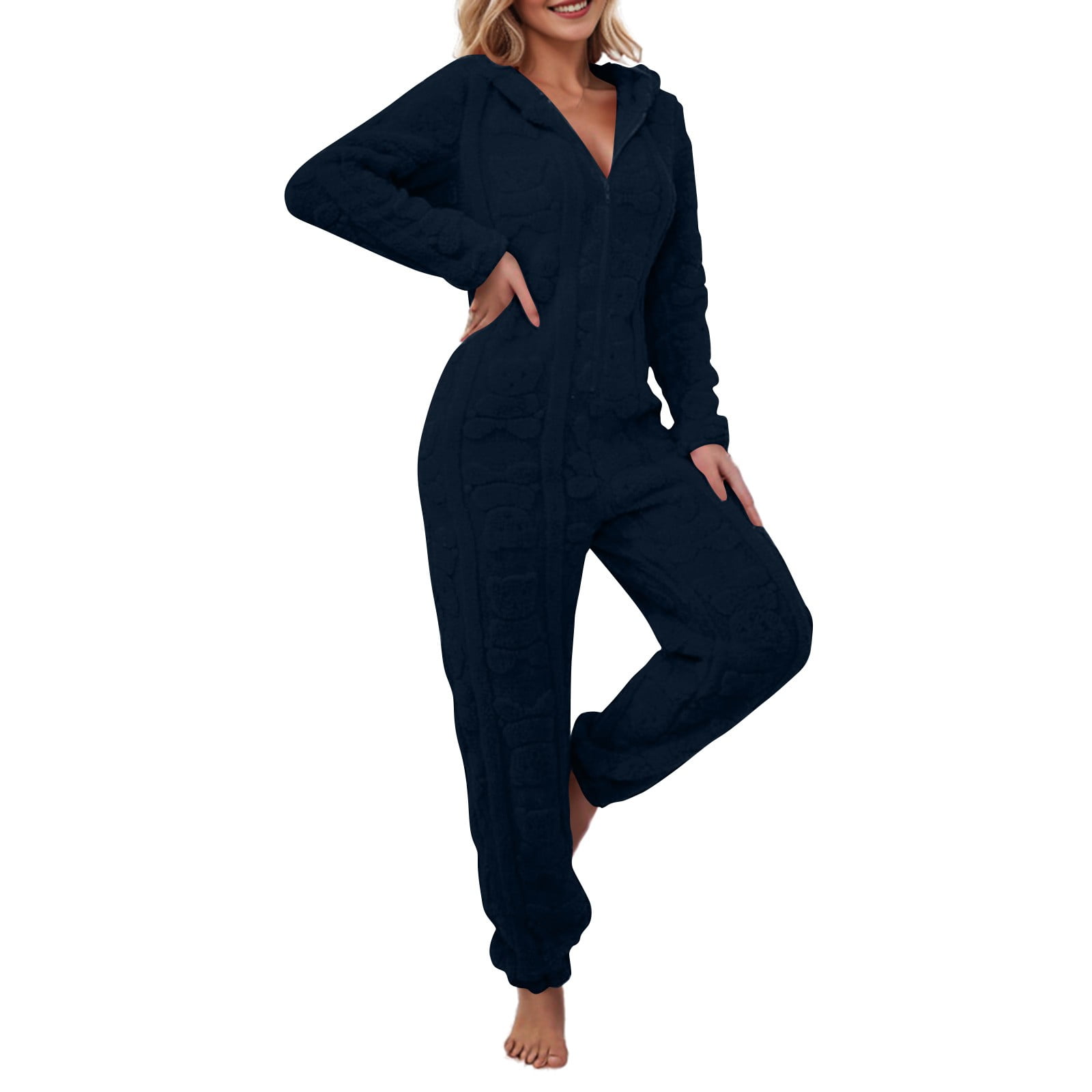 RYDCOT Women's Fleece Hooded Onesie Pajama Winter Jumpsuit Pajamas ...