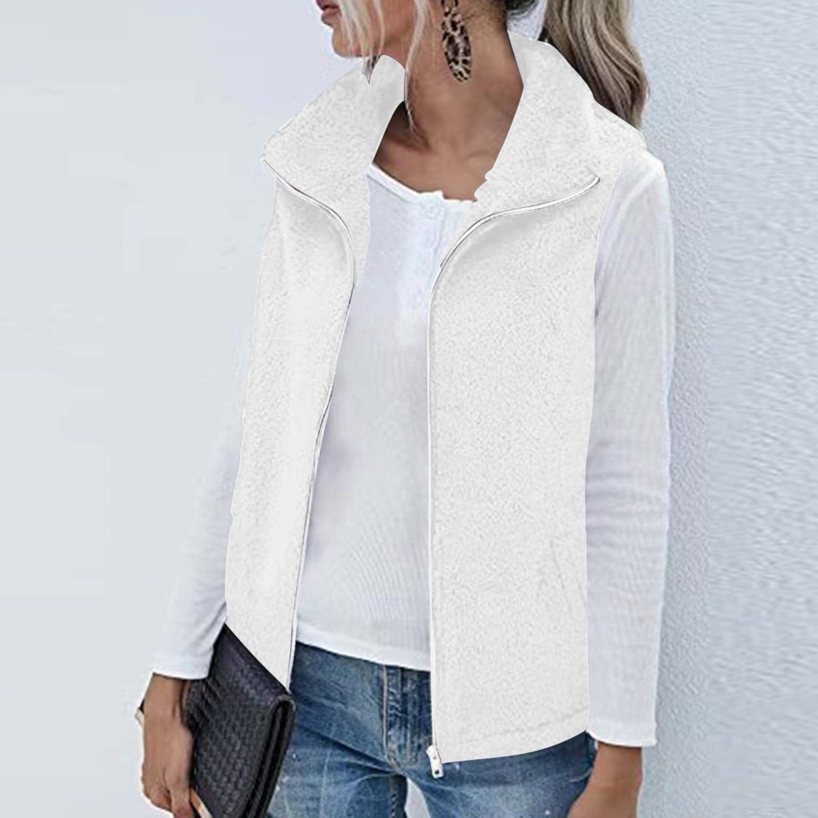 RYDCOT Women's Fleece Vest Sleeveless Casual Fuzzy Fleece Jacket Women ...