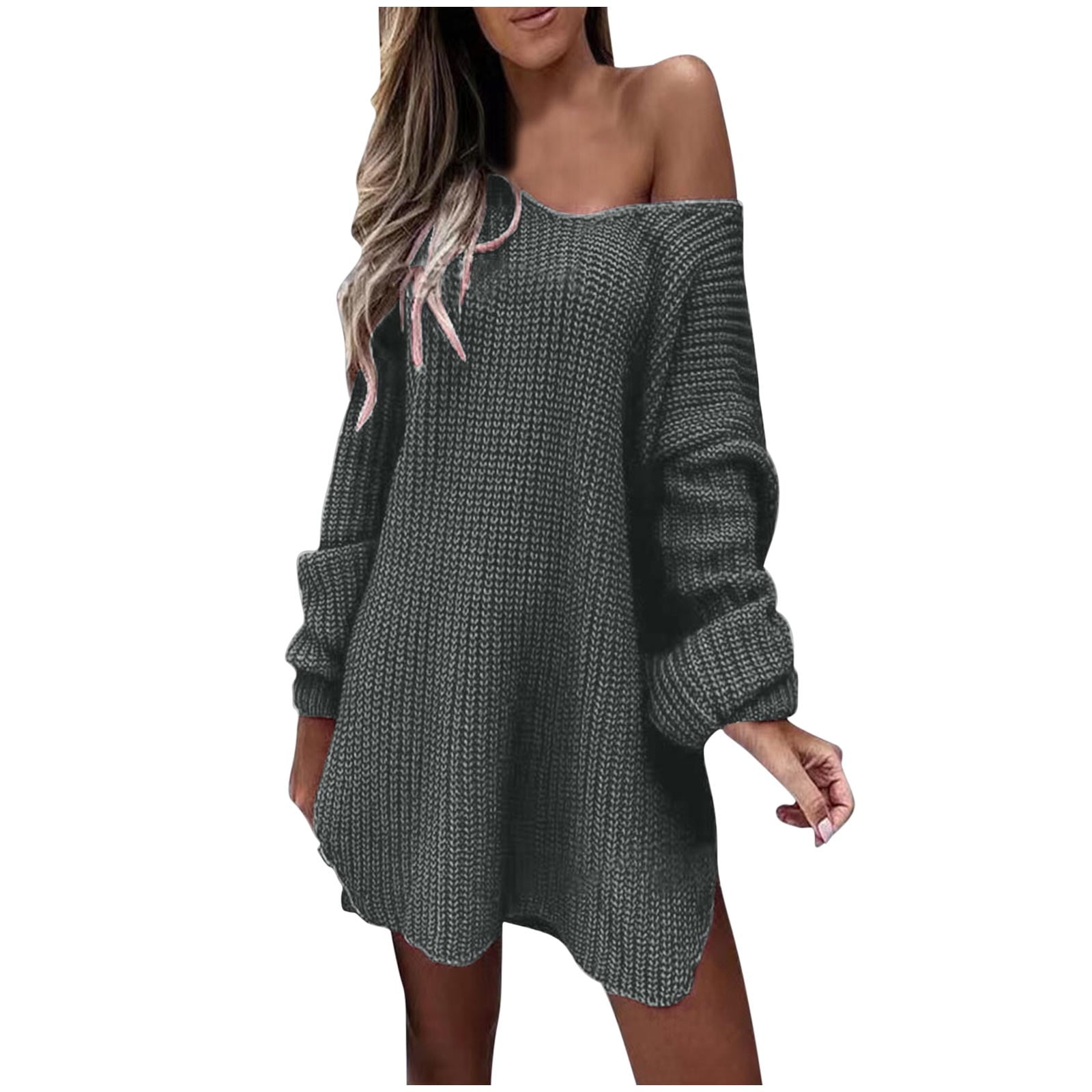 RYDCOT Womens Sweater Dress 2024 Fall Winter Casual Long Sleeve Mini ...