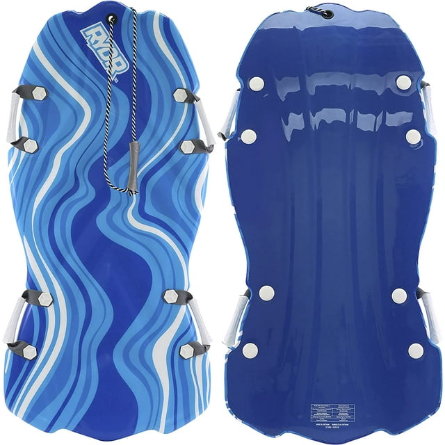 RYDR 45-inch Kids Toboggan, Hard Plastic Molded Snow Sled for Children ...