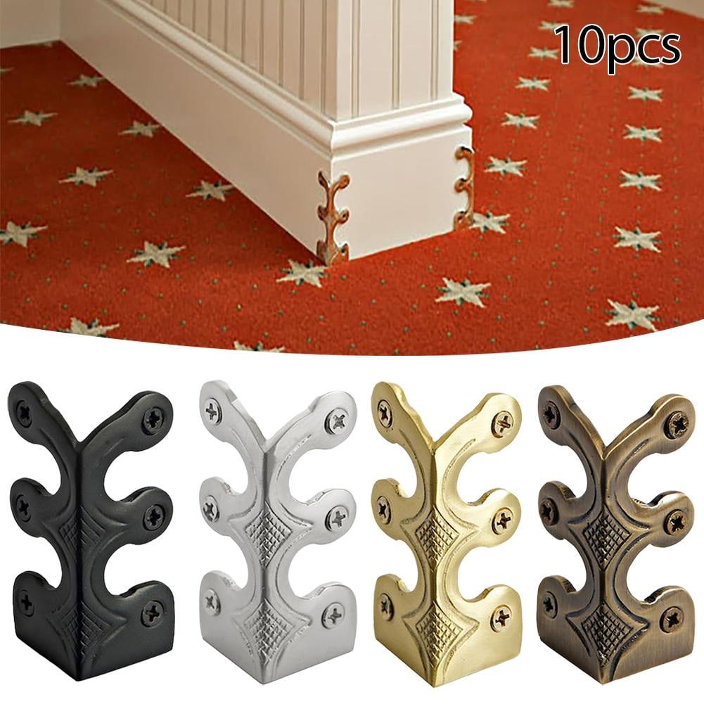RYGRZJ 10 Pcs Baseboard Corner Protectors Solid Brass Skirting Board ...