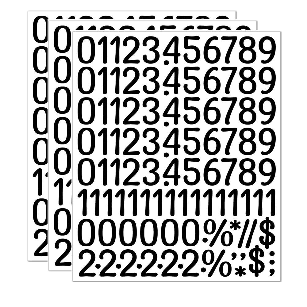 RYGRZJ 3 Sheets Mailbox Numbers Stickers Waterproof Adhesive Vinyl ...