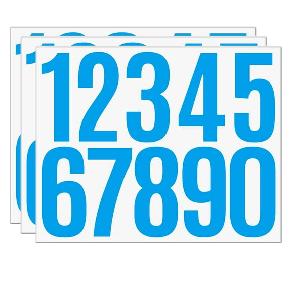 RYGRZJ 3 Sheets Mailbox Numbers Stickers Waterproof Adhesive Vinyl ...