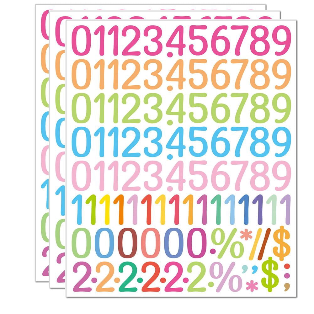 RYGRZJ 3 Sheets Mailbox Numbers Stickers Waterproof Adhesive Vinyl ...