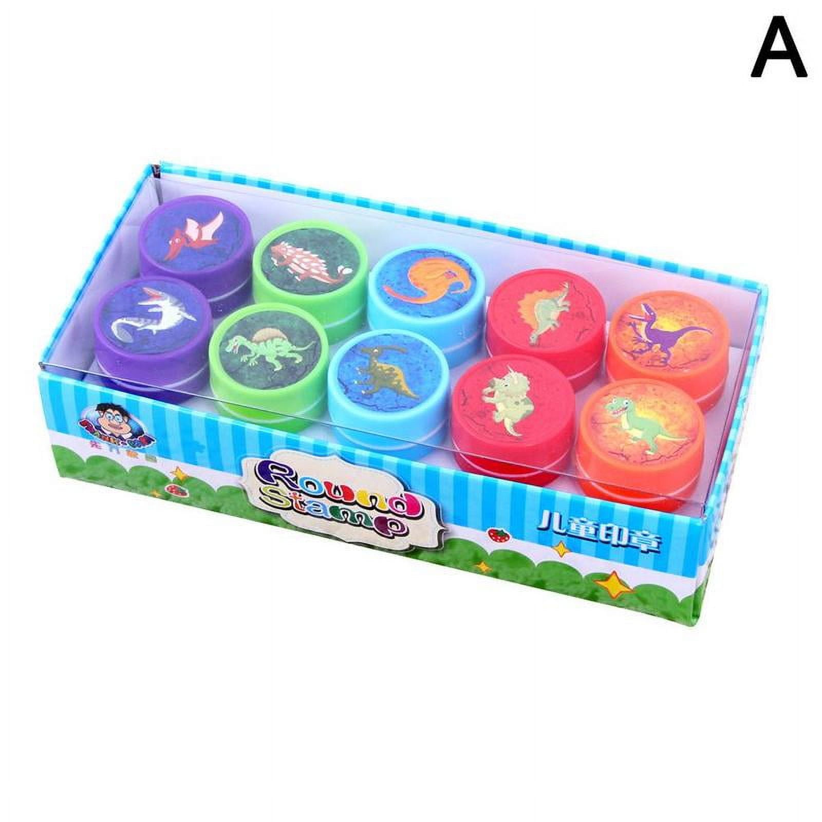 RYGRZJ Dinosaur World Color Box Pack Of 10 Animal Dinosaur Stamps Color ...
