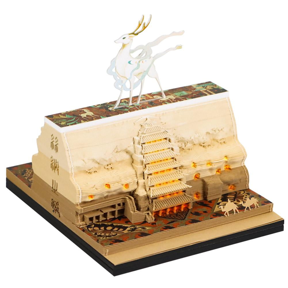 RYGRZJ Dunhuang Doublesided 3d Calendar Handtorn Paper Sculpture Model ...