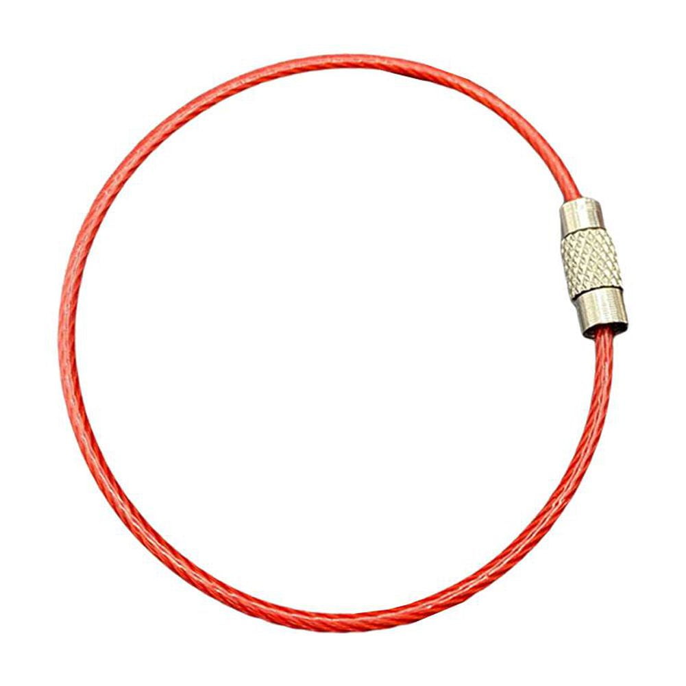 RYGRZJ Heavy Duty Keyring Screw Locking Wire Key Keychain Cable ...
