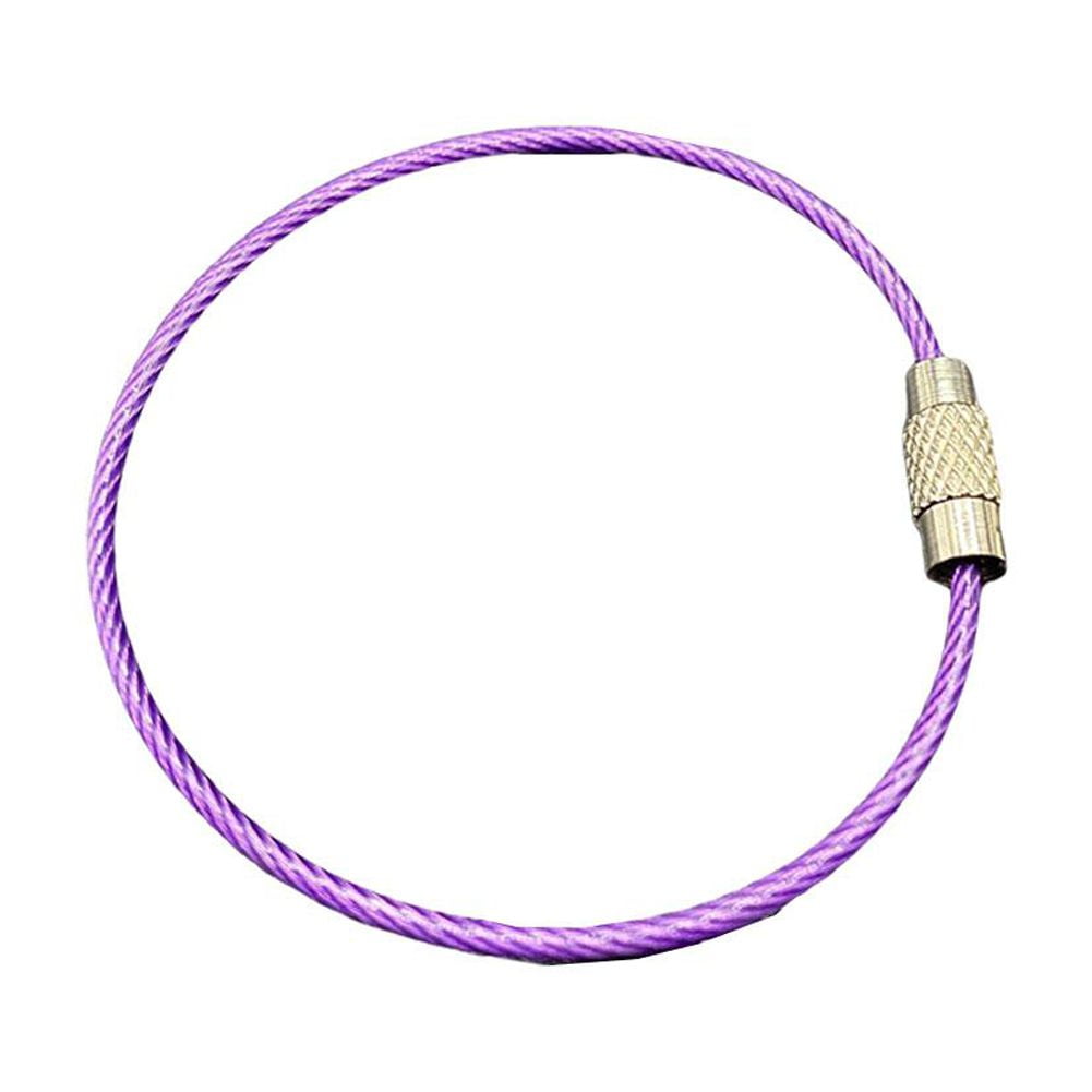 RYGRZJ Heavy Duty Keyring Screw Locking Wire Key Keychain Cable ...