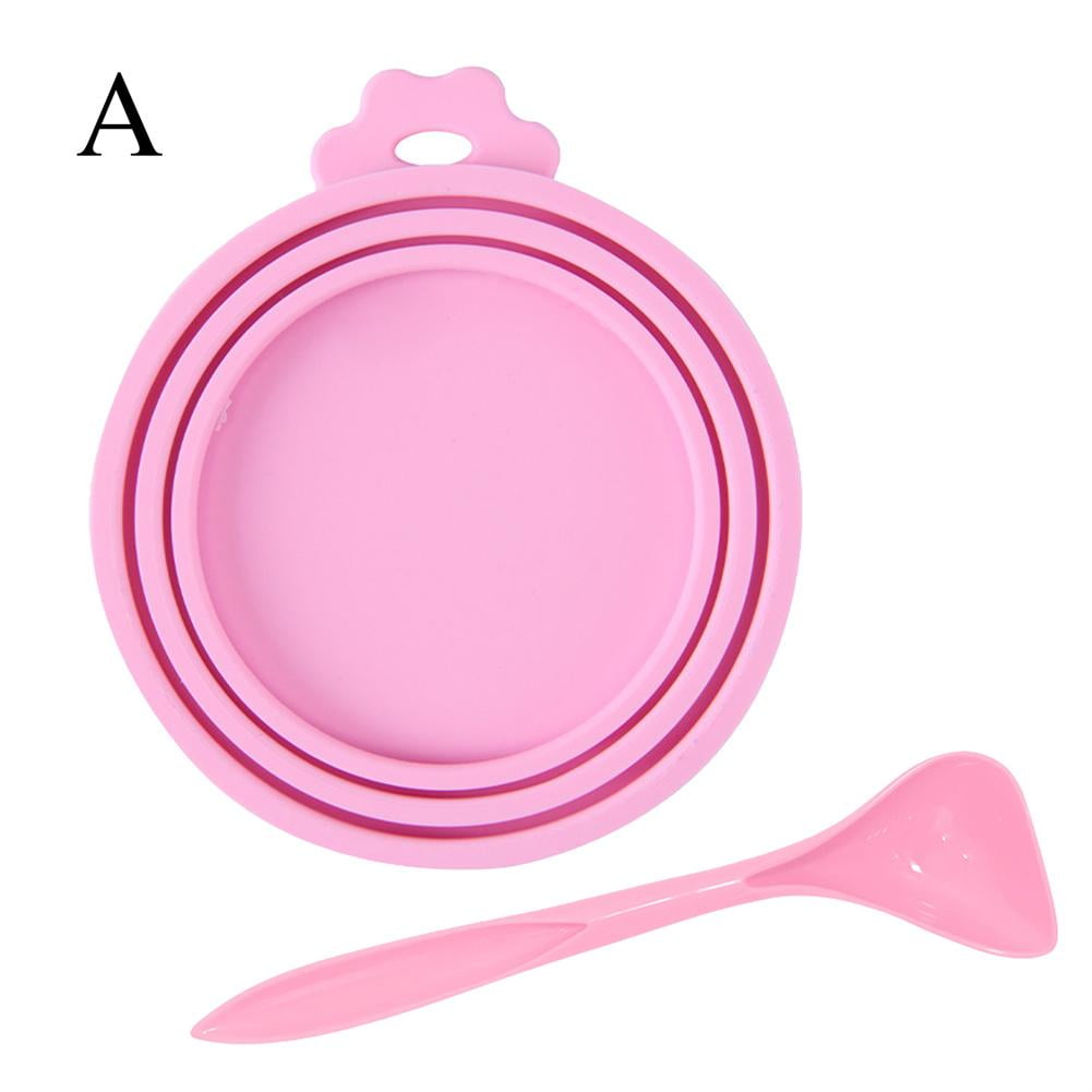 Pet Food Can Cover Silicone Reusable Cap Can Lids(+spoon) and For Dog ...