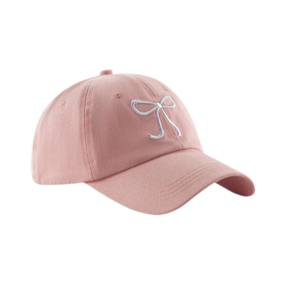 RYGRZJ Pink Adjustable Bow Baseball Cap Korean Girls Sweet Cute Style ...