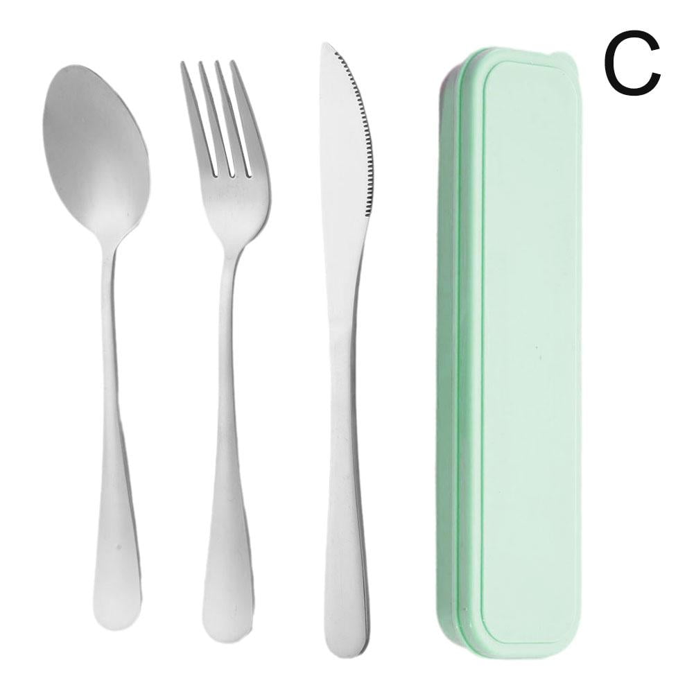 RYGRZJ Portable Stainless Steel Cutlery Set, Spoon Fork Knife, Camping ...