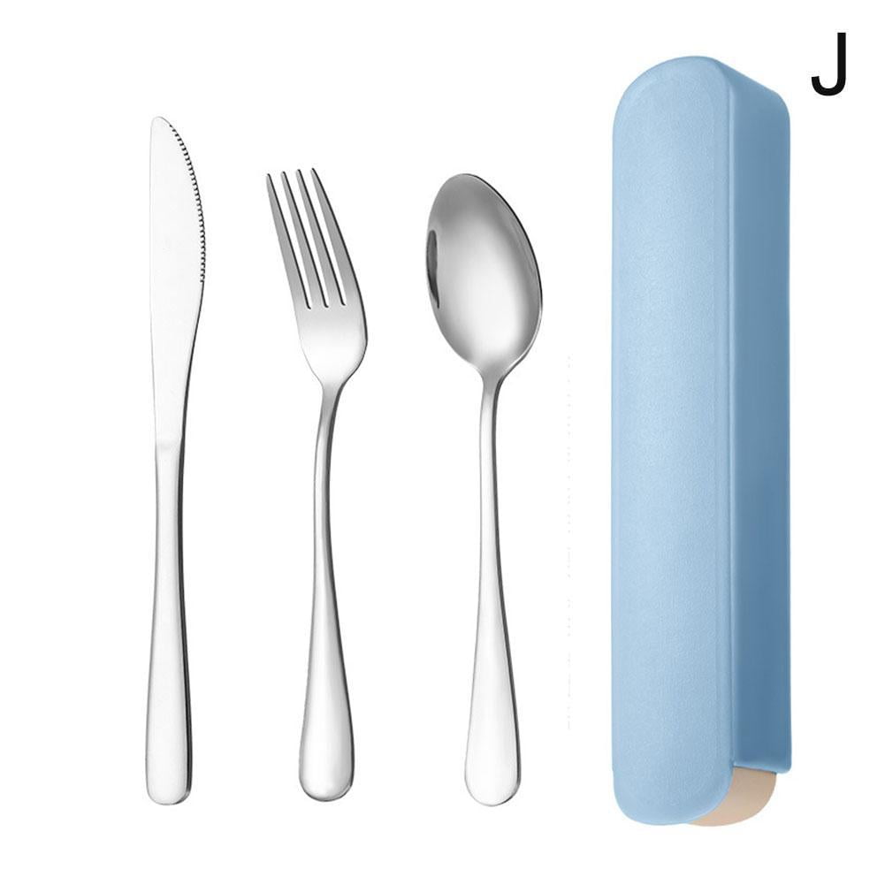 RYGRZJ Stainless Steel Travel Camping Cutlery Set, Spoon Fork Knife ...