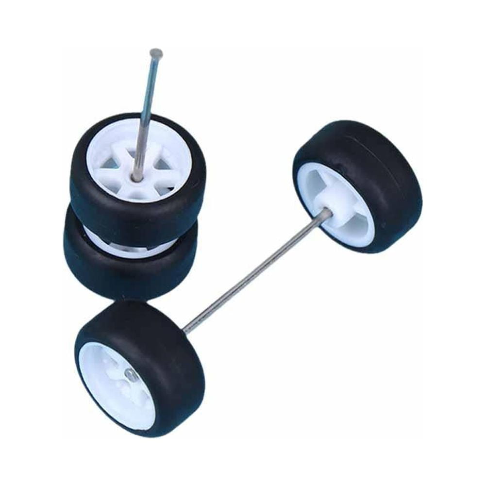 RYGRZJ White 1:64 Alloy Car Model Modified Wheel Hub Rubber Tire Toy ...
