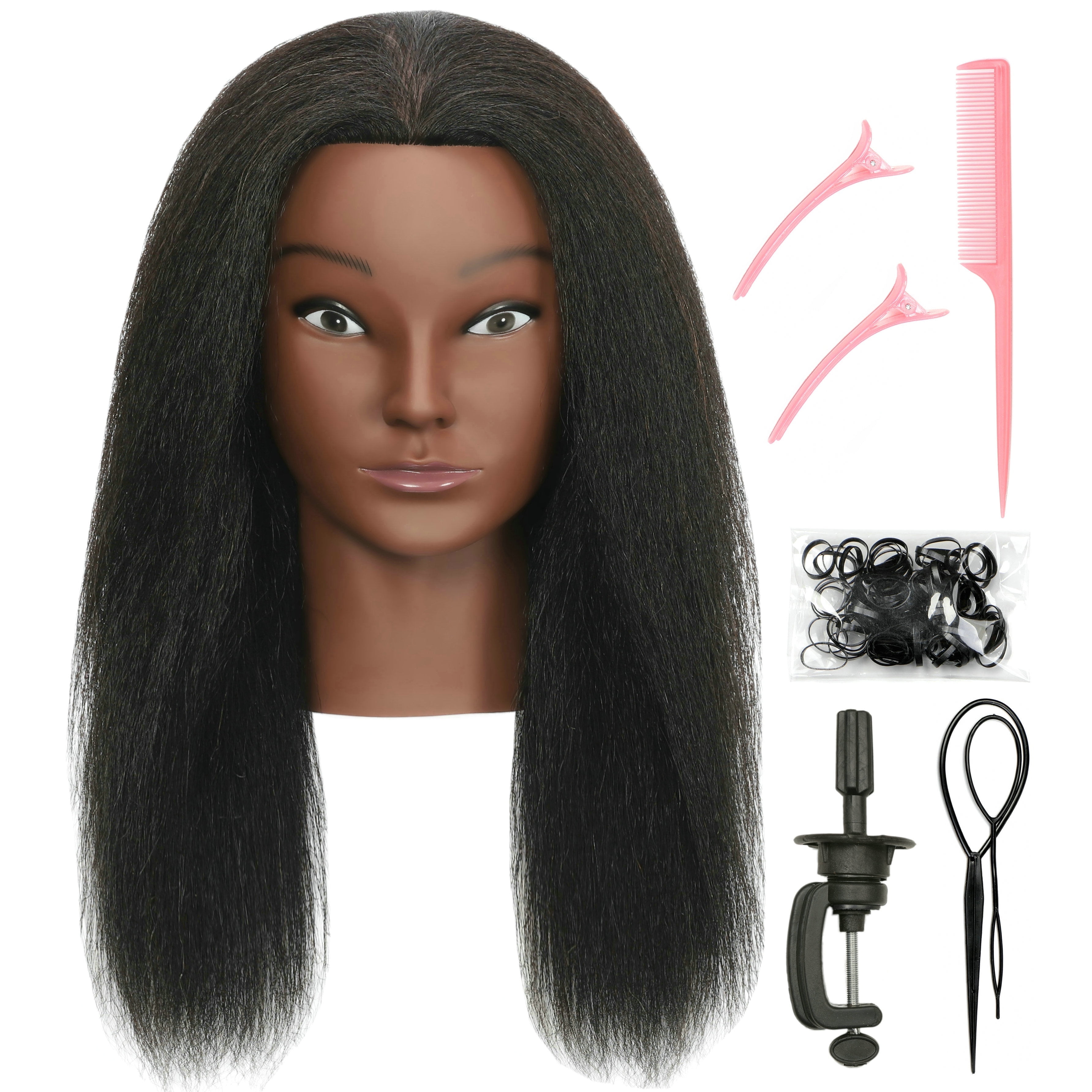 RYHAIR 100% Real Human Hair Mannequin Head for Hairdresser Practice ...