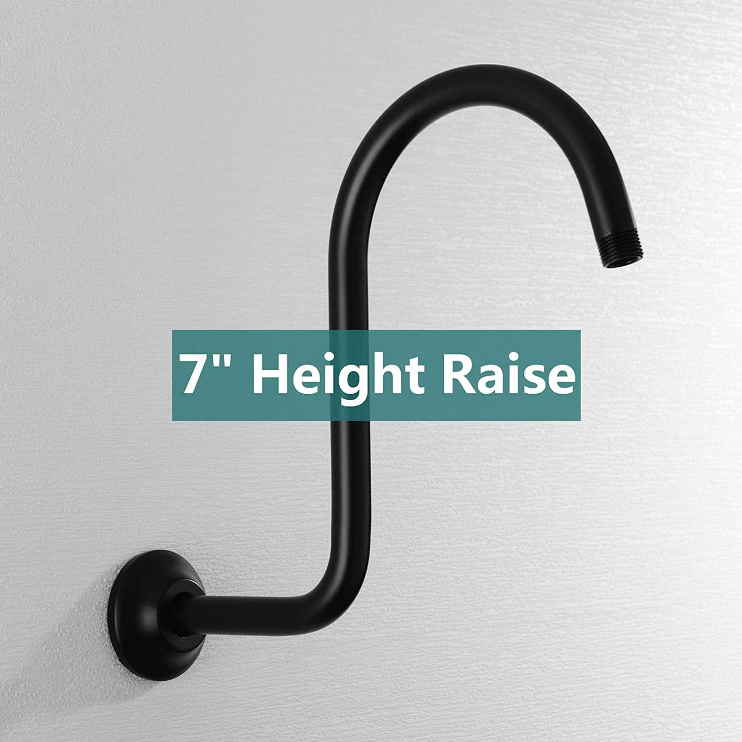 RYJUYJ-13 Inch S Shape Shower Head High Rise Extension Shower Arm and ...