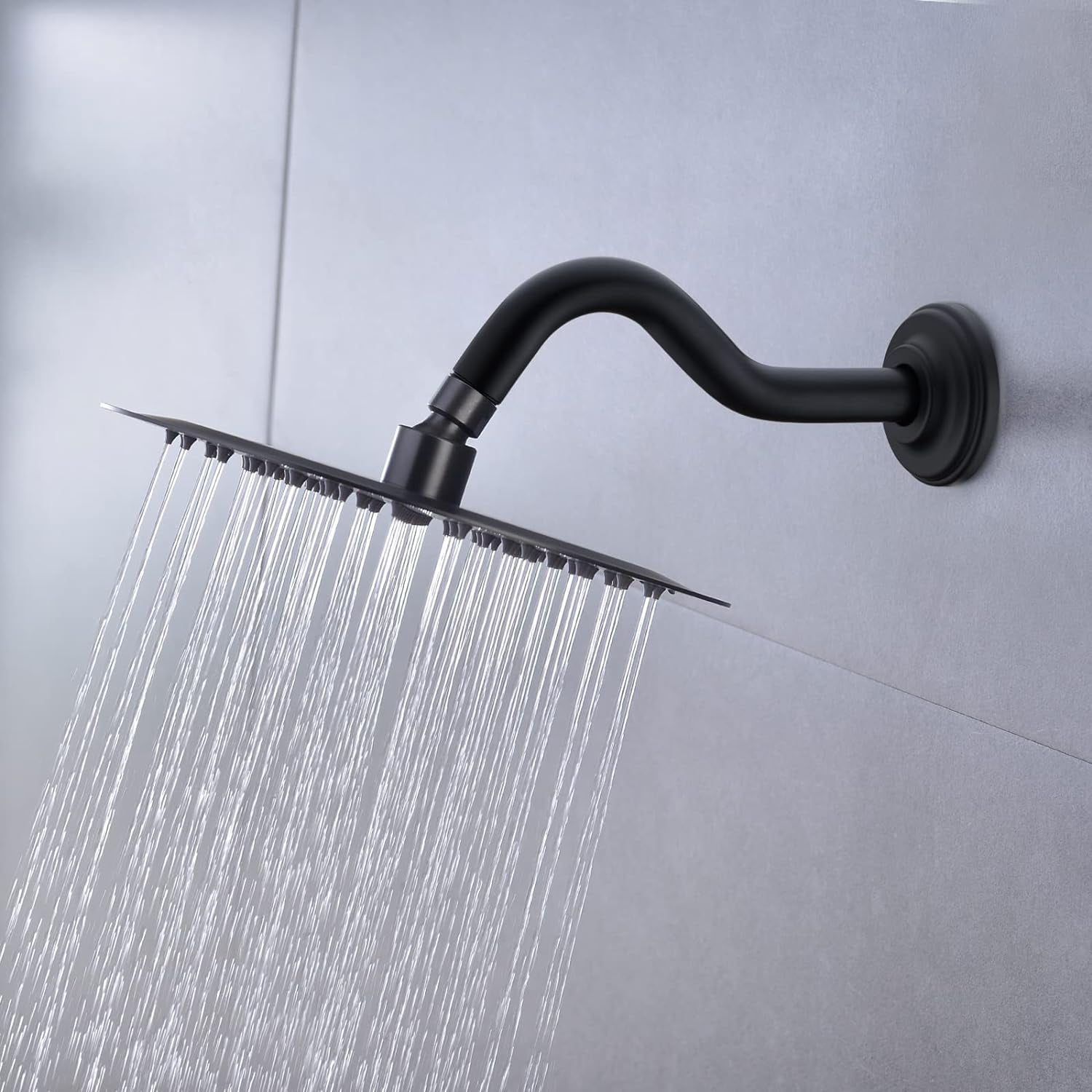 RYJUYJ-8 Inch S-Shape Curved Shower Arm with Flange Stainless Steel ...