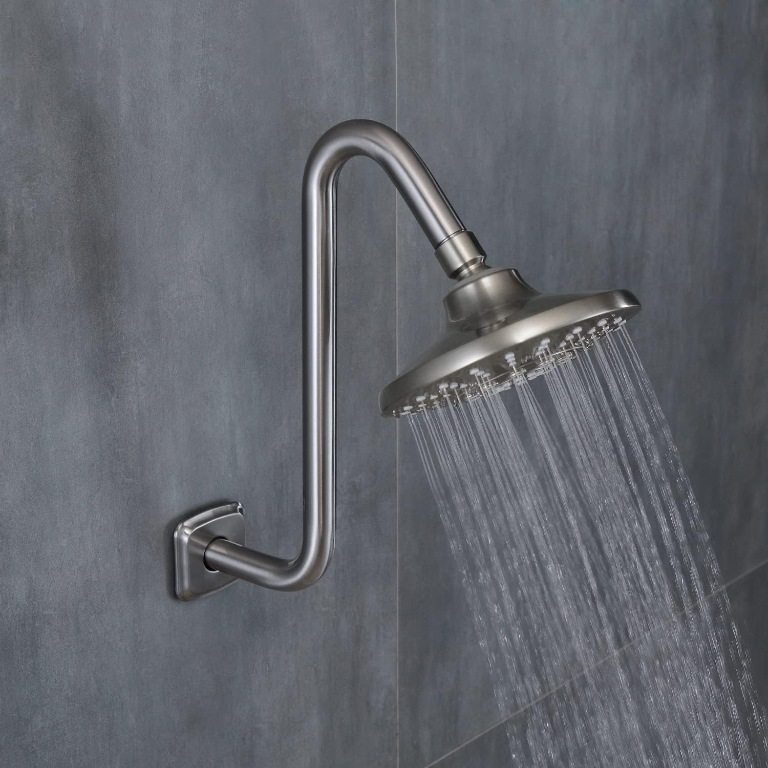 RYJUYJ-Angled Shower Arm with Flange S Shaped Rainfall Shower Head ...