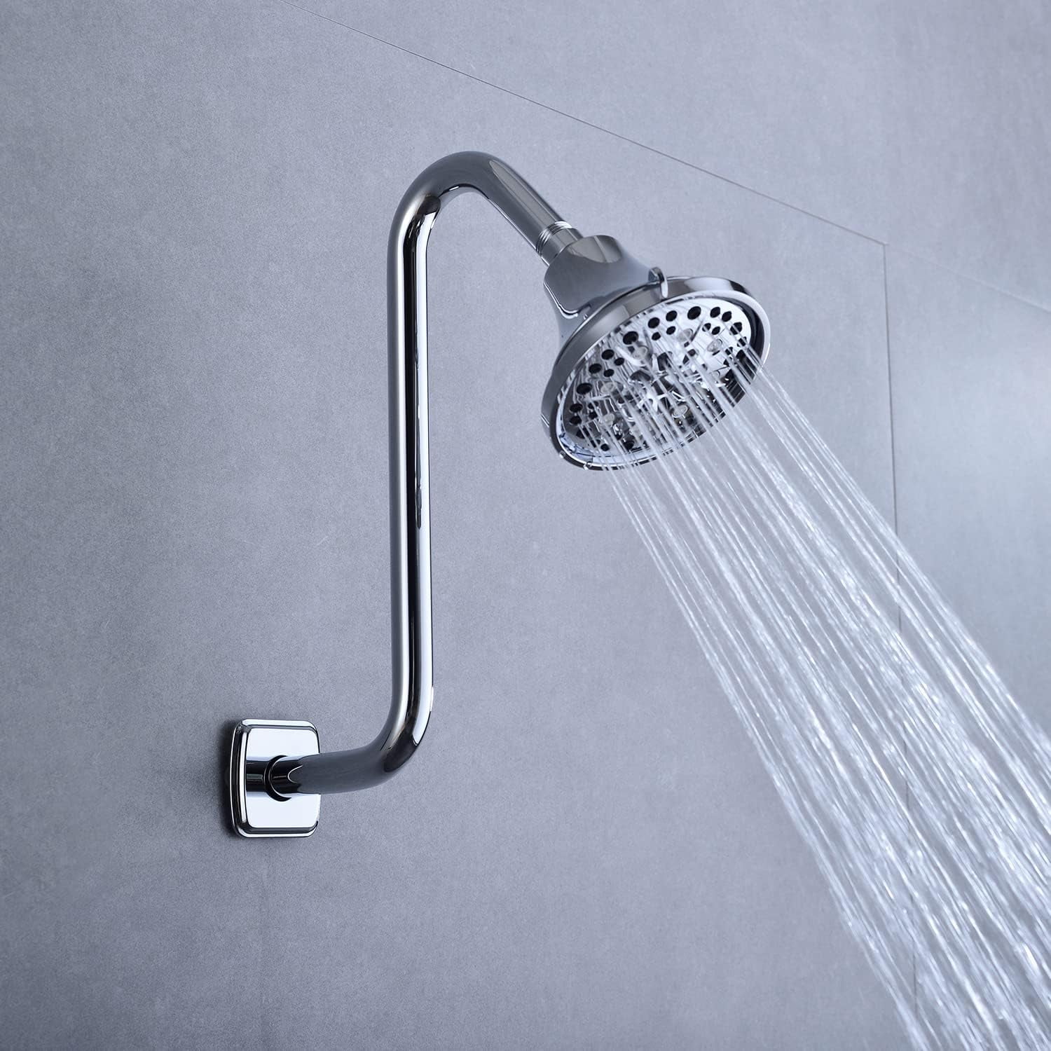 RYJUYJ-Angled Shower Arm with Flange S Shaped Rainfall Shower Head ...