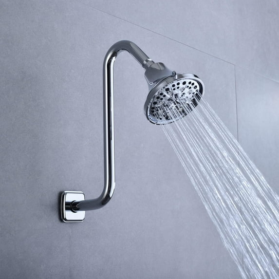 RYJUYJ-Angled Shower Arm with Flange S Shaped Rainfall Shower Head ...