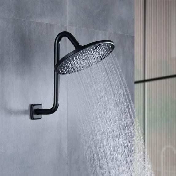 RYJUYJ-Angled Shower Arm with Flange S Shaped Rainfall Shower Head ...