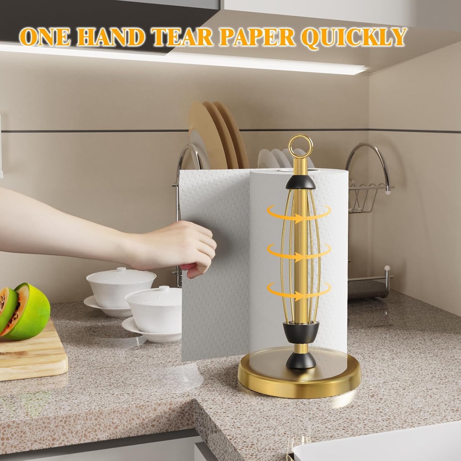 RYJUYJ-Gold Paper Towel Holder Countertop, Gold Kitchen Accessories ...