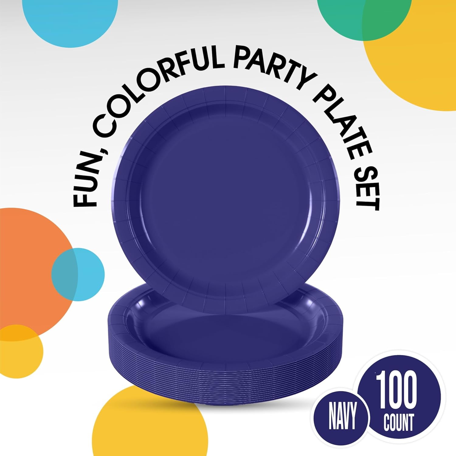 RYJUYJ-Navy Paper Plates Disposable Heavy Duty 9 Inch Navy Disposable ...
