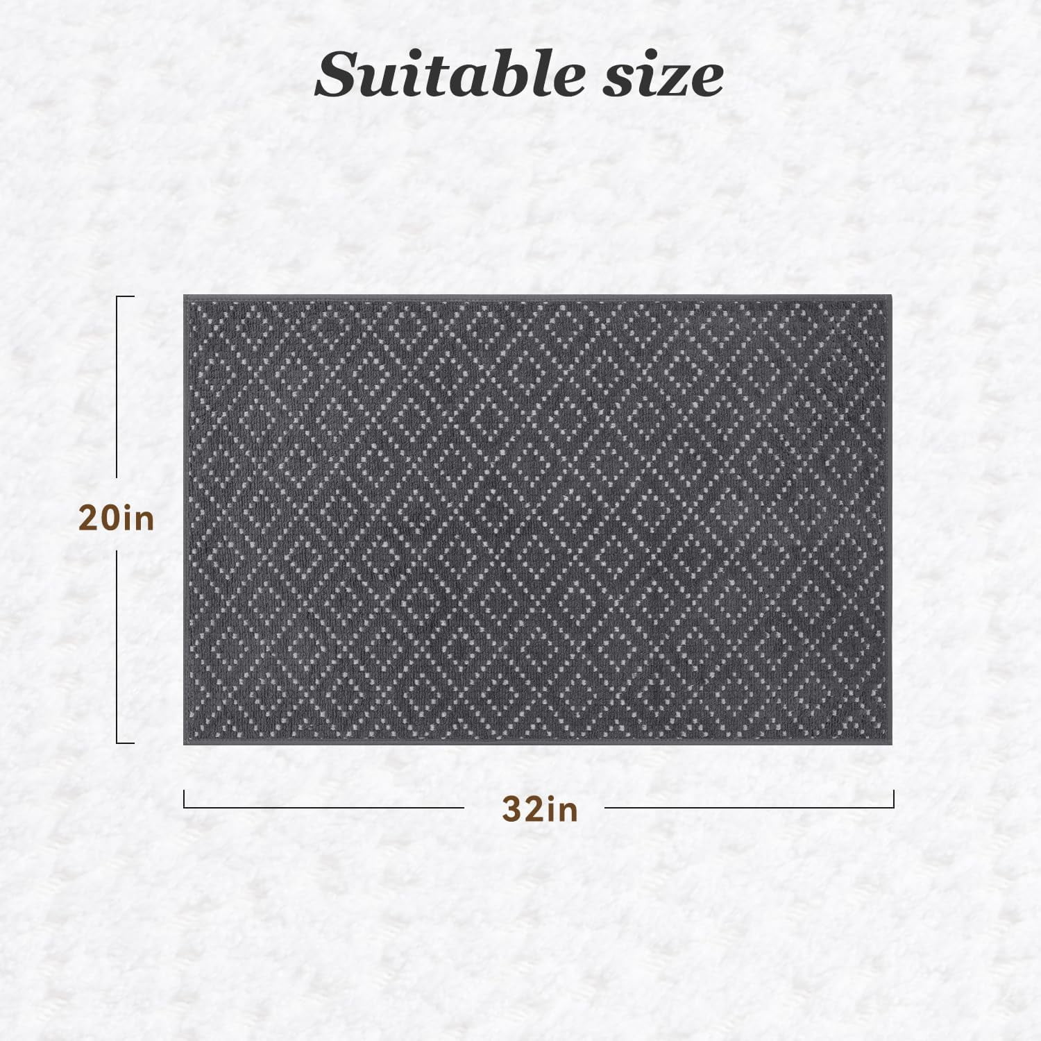 RYJUYJ-Thin Bath Mat, Super Absorbent Bath Mats for Bathroom, Quick Dry ...