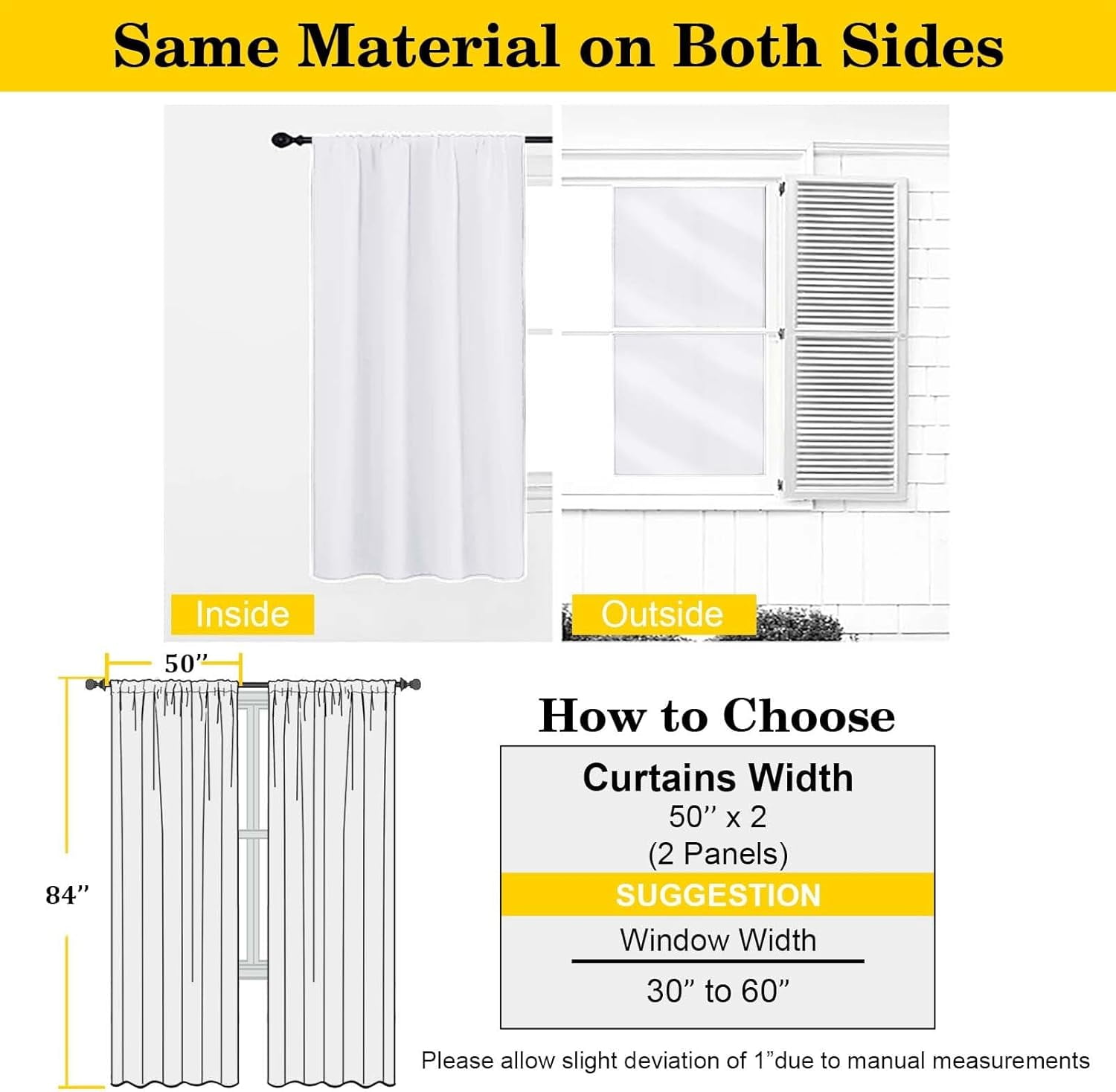 RYJUYJ-White Curtains 84 Inches Long 2 Panels Set, Soft Solid Light ...