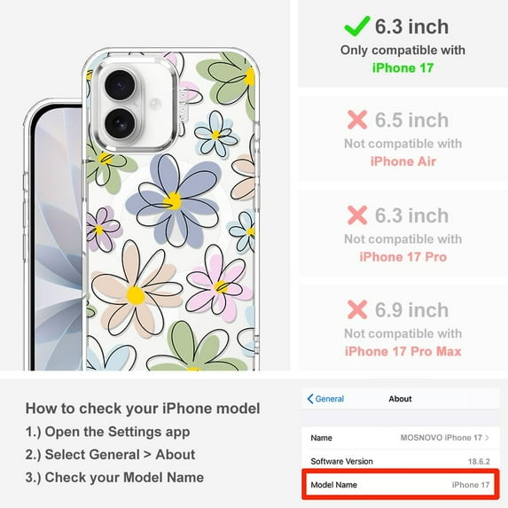 RYJUYJ-for iPhone 17 Case | Compatible with Magsafe | Military Grade 6 ...