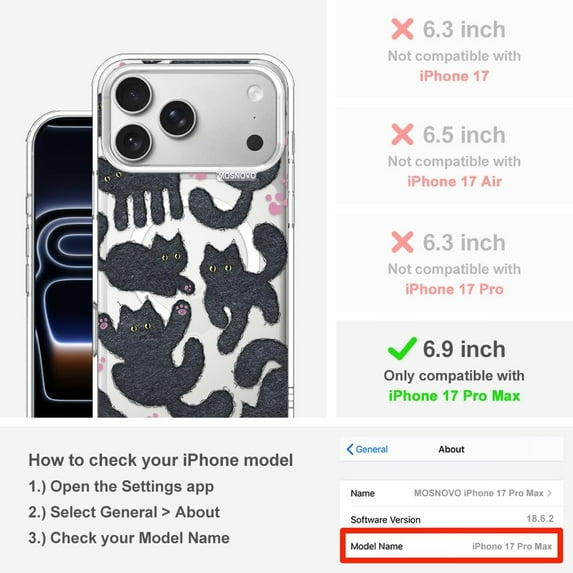 RYJUYJ-for iPhone 17 Pro Max Case | Compatible with Magsafe | Military ...