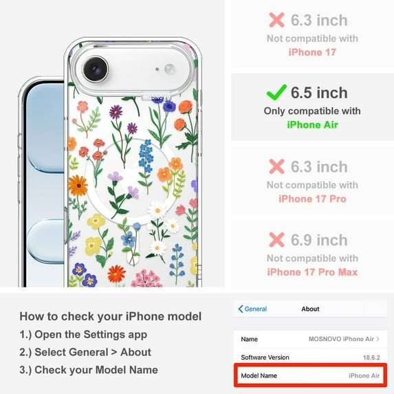 RYJUYJ-for iPhone Air Case | Compatible with Magsafe | Military Grade 6 ...