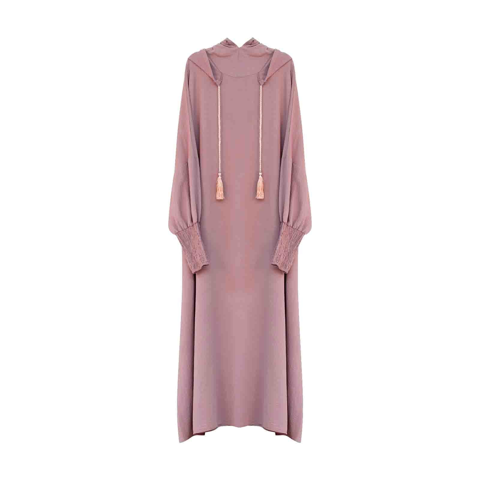 RYKJLWY Bohemian Dresses for Women 2024 Women Long Sleeve Abaya Muslim ...