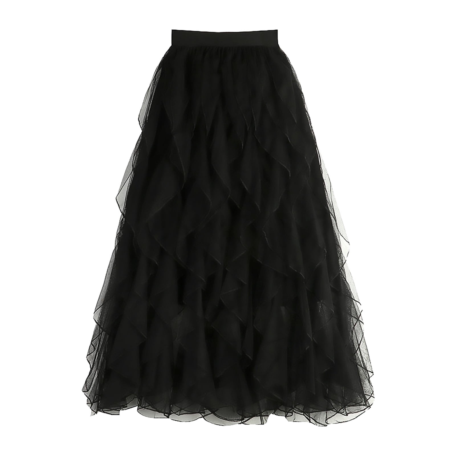 RYKJLWY Maxi Skirts for Women Women's Tulle Skirt Ruffle Multilayer ...